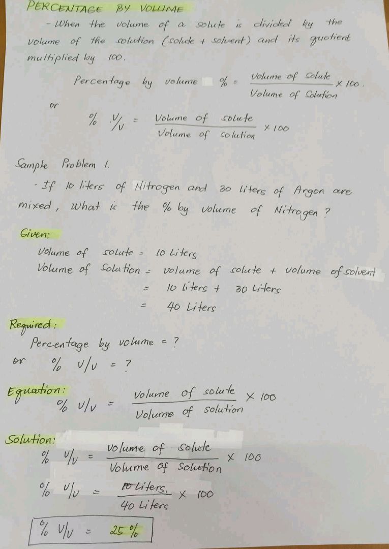 Percentage by vollime - When the volume of | StudyX