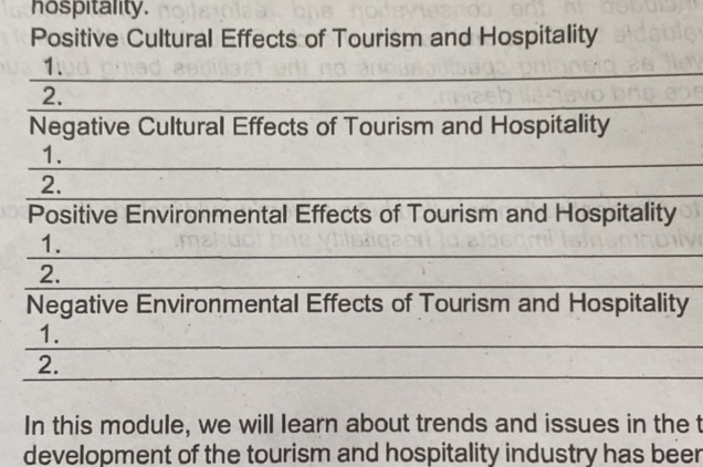 Positive Cultural Effects of Tourism and | StudyX