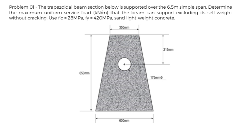 Problem 01 - The trapezoidal beam section | StudyX
