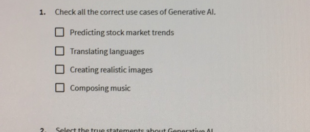 1 Check all the correct use cases of | StudyX