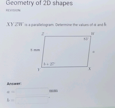 Geometry of 2D shapes REVISION X Y Z W is a | StudyX