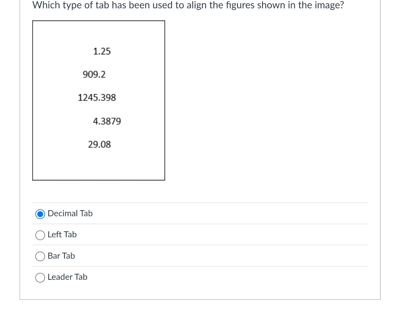 Which type of tab has been used to align the