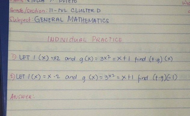 Grade/section 11 - TVL CLUSTER D Subject | StudyX
