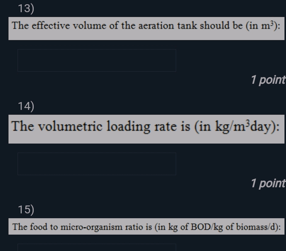 13) The effective volume of the aeration | StudyX