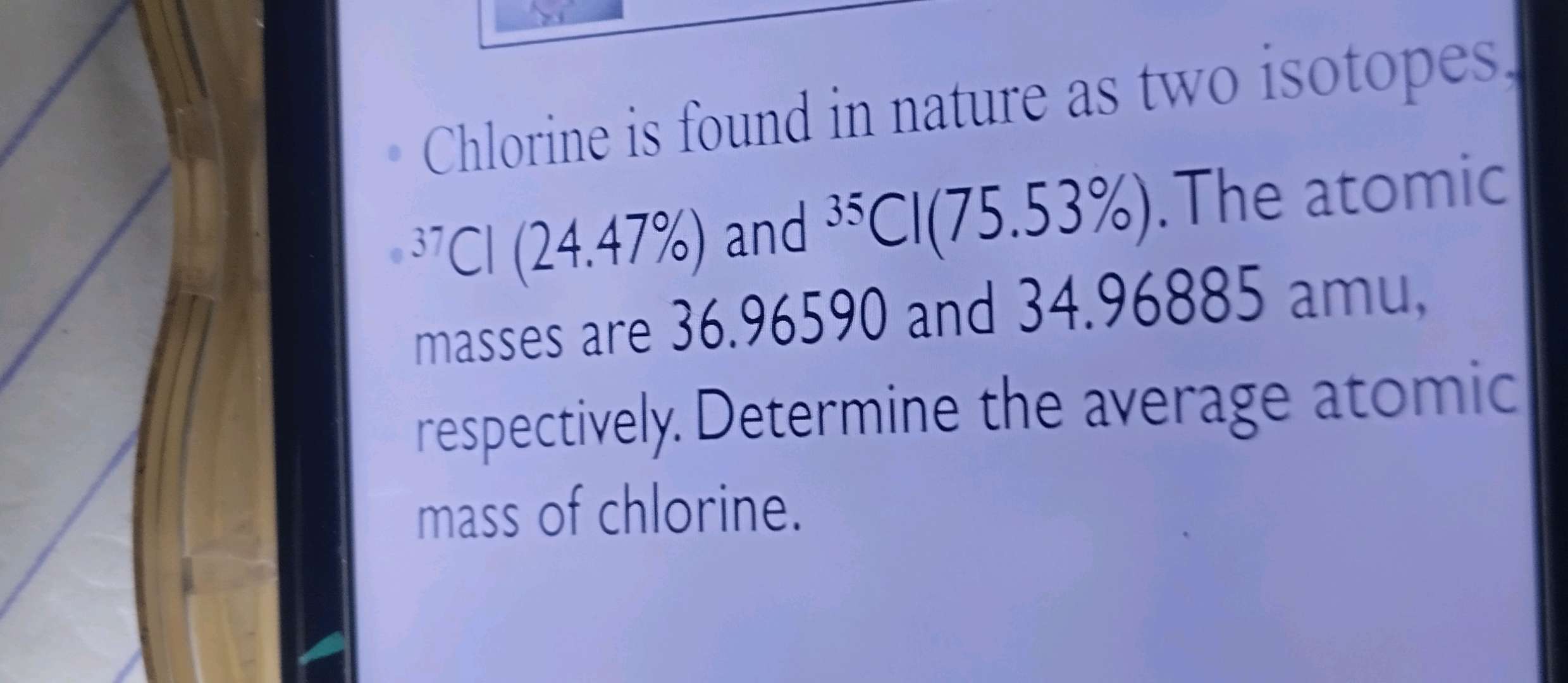 - Chlorine is found in nature as two | StudyX