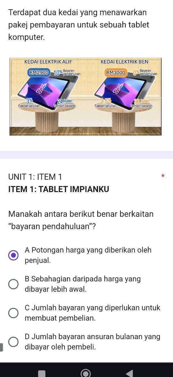 Terdapat dua kedai yang menawarkan pakej | StudyX