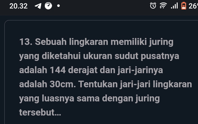 2032 (1) Il 26 13 Sebuah lingkaran memiliki | StudyX