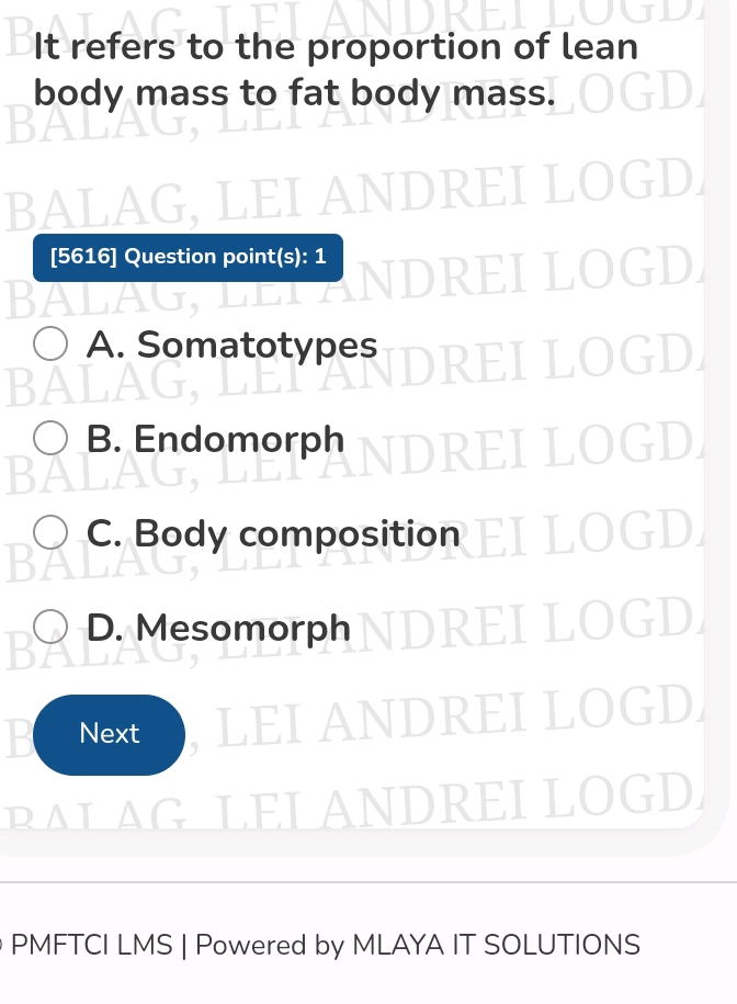 It refers to the proportion of lean body | StudyX