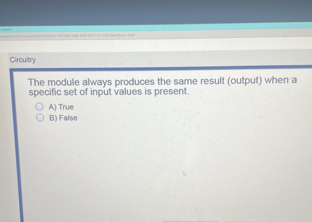 Circuitry The module always produces the | StudyX