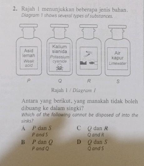 2 Rajah 1 menunjukkan beberapa jenis bahan | StudyX