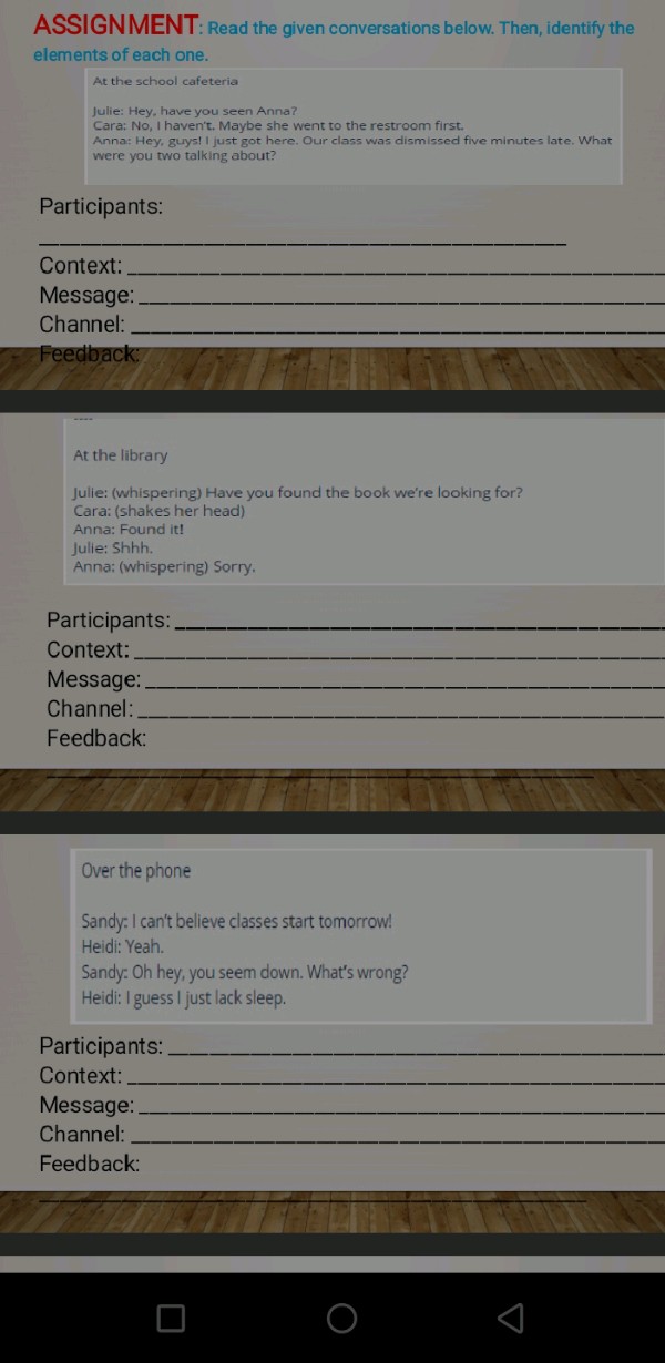 ASSIGNMENT Read the given conversations | StudyX