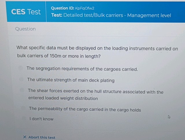 CES Test Question ID KpFqOfw2 Test Detailed