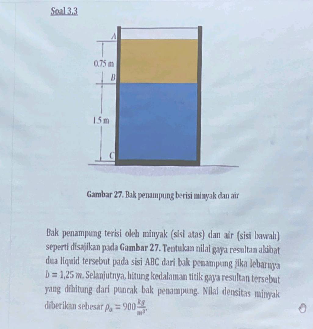 Soal 33 Gambar 27 Bak penampung berisi | StudyX
