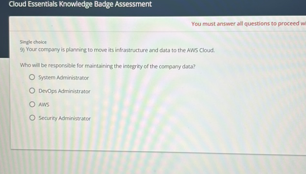 Cloud Essentials Knowledge Badge Assessment | StudyX