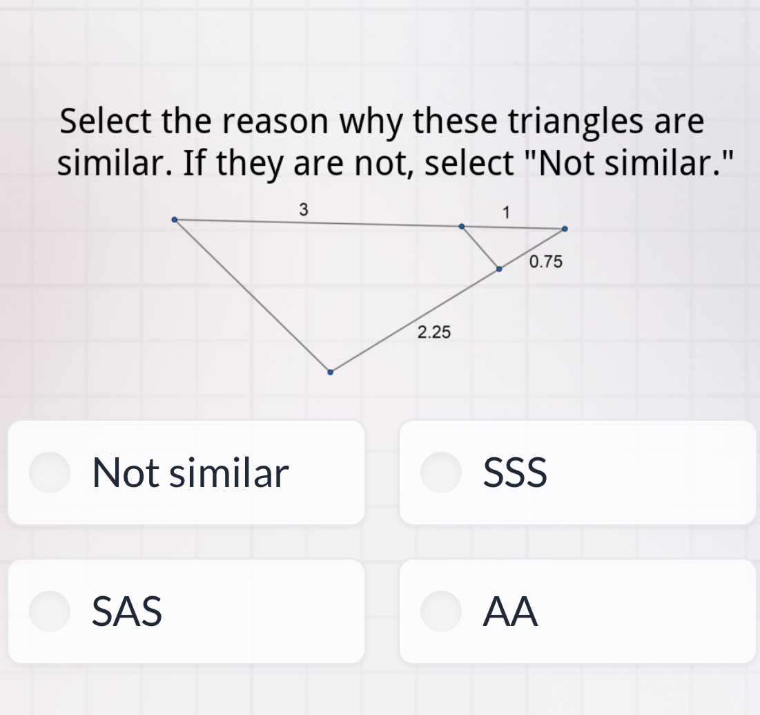 Select the reason why these triangles are | StudyX