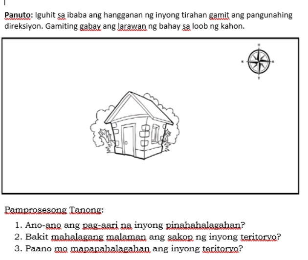 Panuto Iguhit sa ibaba ang hangganan ng | StudyX