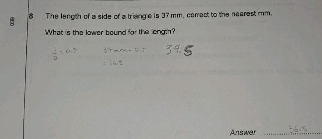 8 The length of a side of a triangle is 37 | StudyX