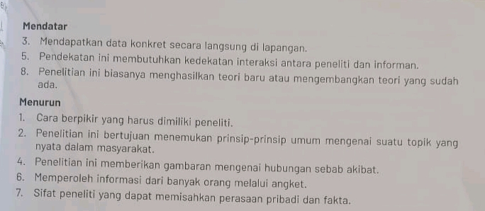 Mendatar 3 Mendapatkan data konkret secara | StudyX