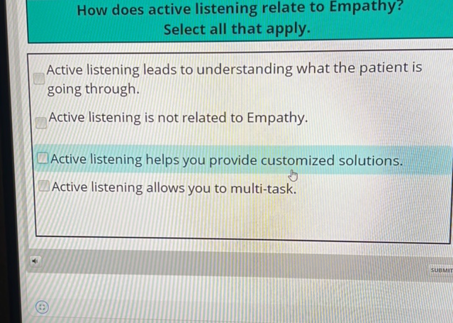 How does active listening relate to Empathy | StudyX