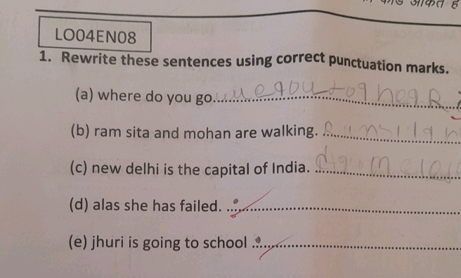 LO04EN08 1 Rewrite these sentences using | StudyX