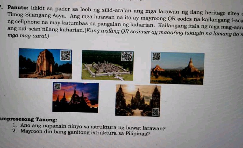 Panuto Idikit sa pader sa loob ng | StudyX