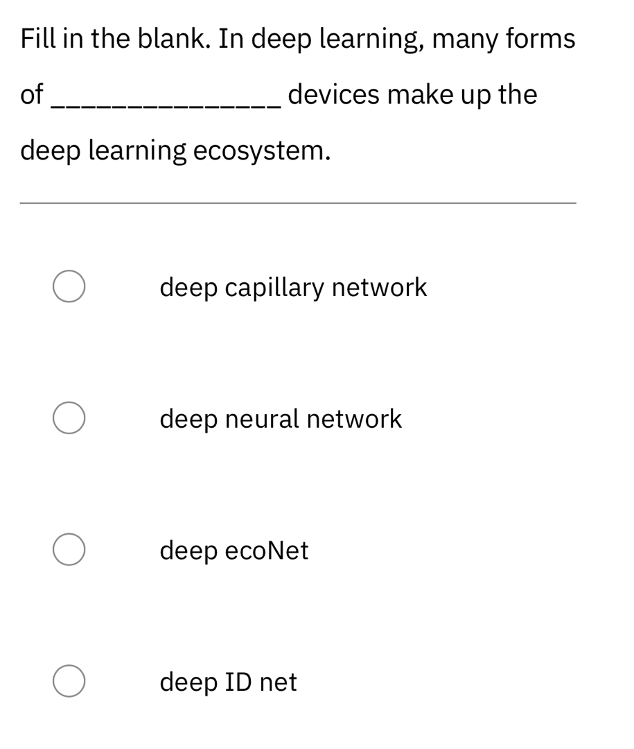 Fill in the blank In deep learning many | StudyX