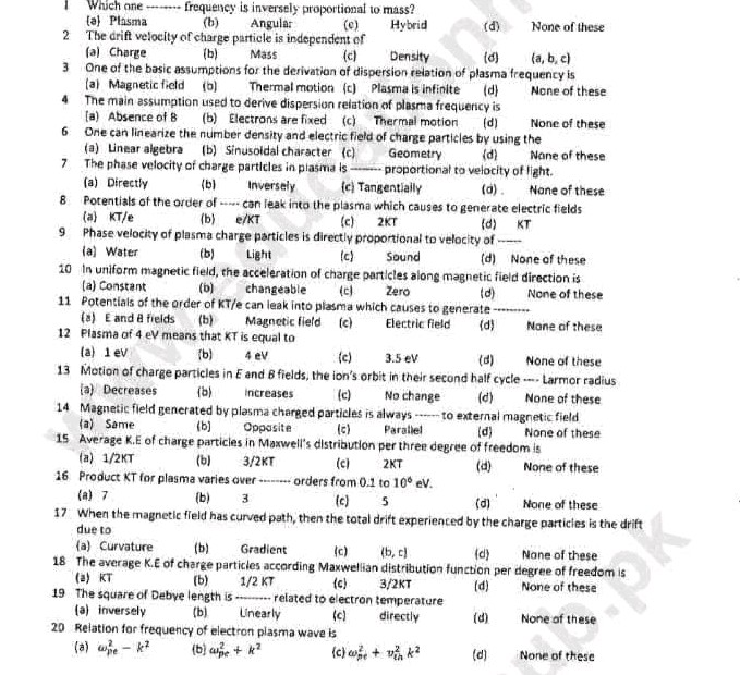 1 Which one frequency is inversely | StudyX