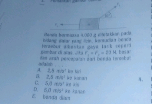 (10) Benda bermassa 4000 g diletakkan pada