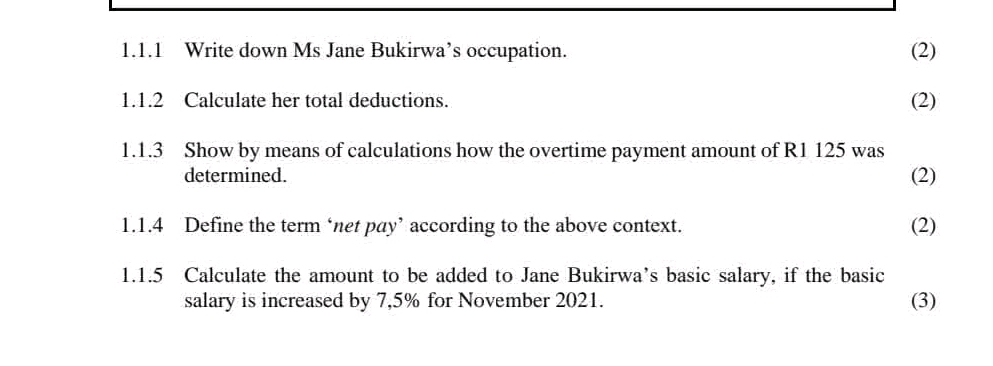 111 Write down Ms Jane Bukirwas occupation | StudyX