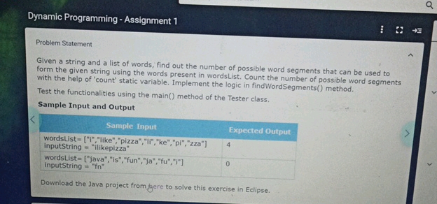 Dynamic Programming - Assignment 1 Problem | StudyX