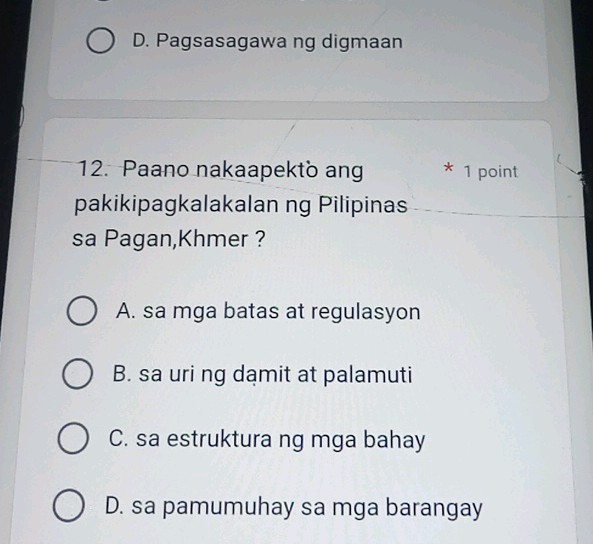 D Pagsasagawa ng digmaan 12 Paano nakaapekt | StudyX