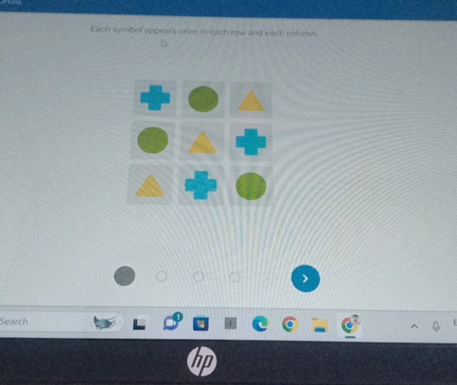 Each symbol appears onice in each row and | StudyX