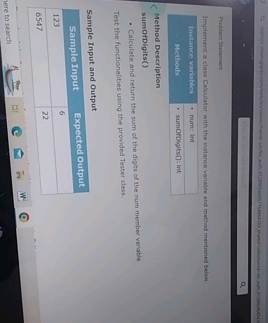 Problem Statement Implement a class | StudyX