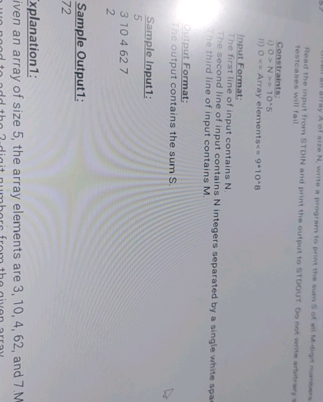 Read the input from STDIN and print the | StudyX