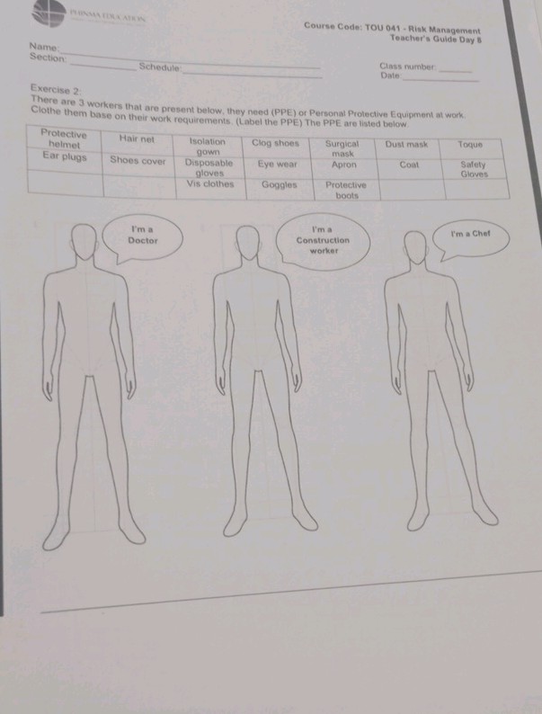 Course Code TOU 041 - Risk Managervent | StudyX