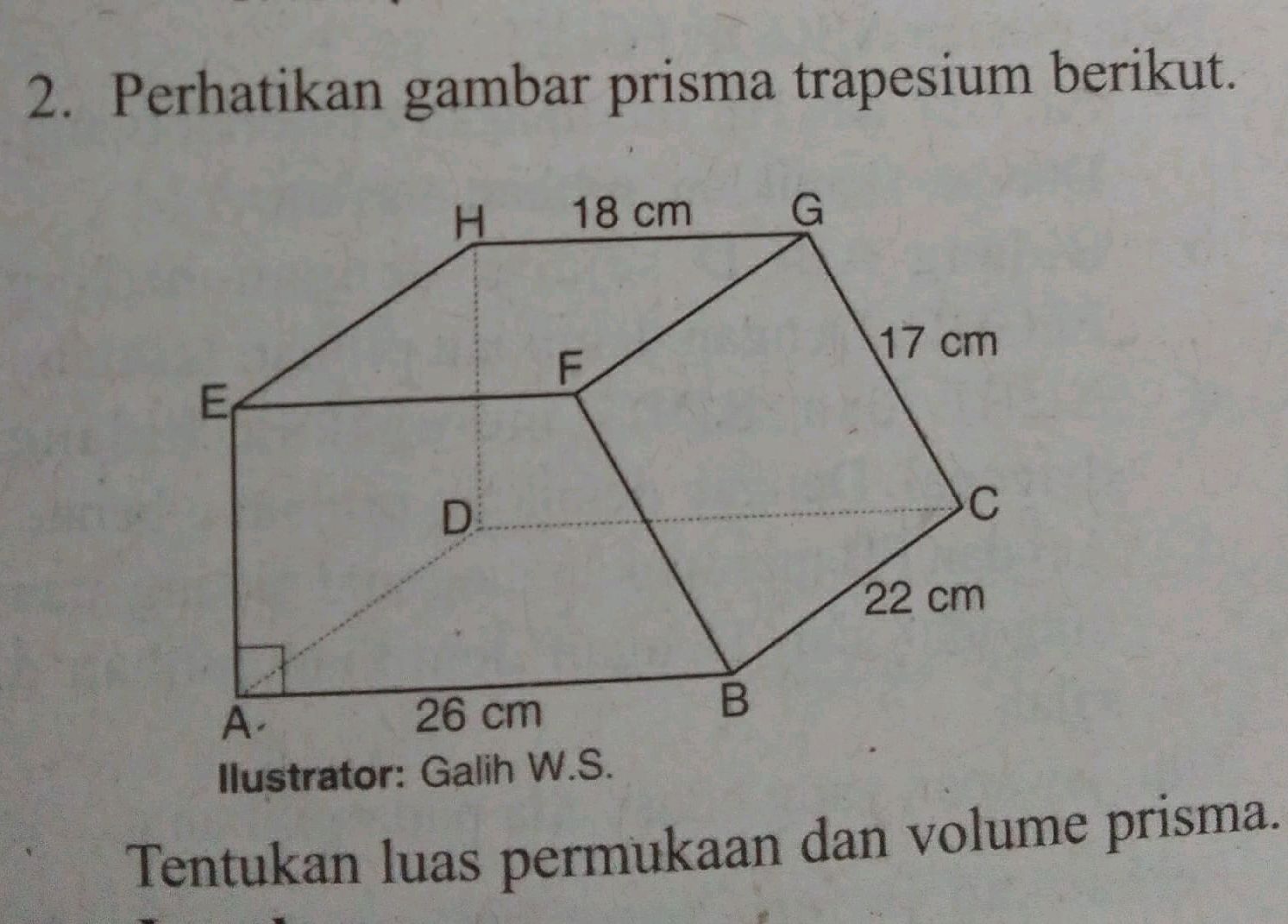 2 Perhatikan gambar prisma trapesium | StudyX