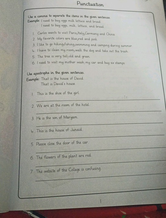 Punctuation Use a comma to separate the | StudyX