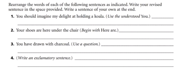 Rearrange the words of each of the | StudyX