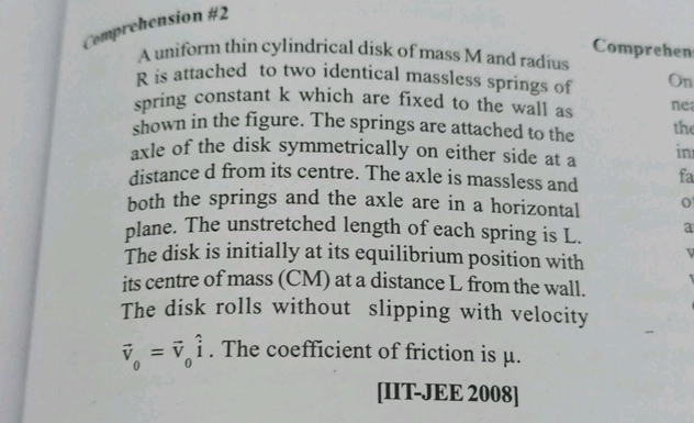 A uniform thin cylindrical disk of mass M