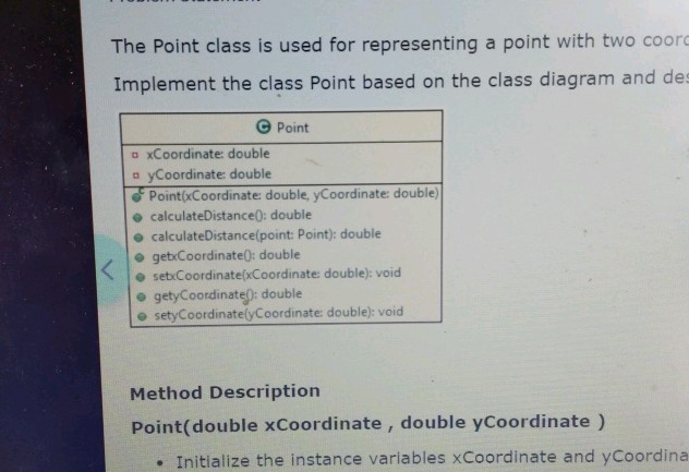 The Point class is used for representing a | StudyX