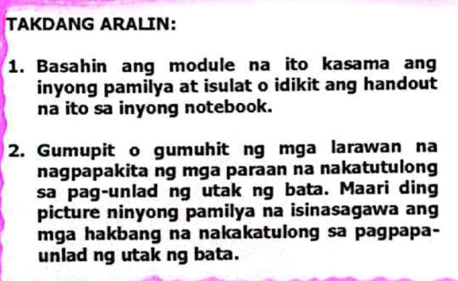 TAKDANG ARALIN 1 Basahin ang module na ito | StudyX