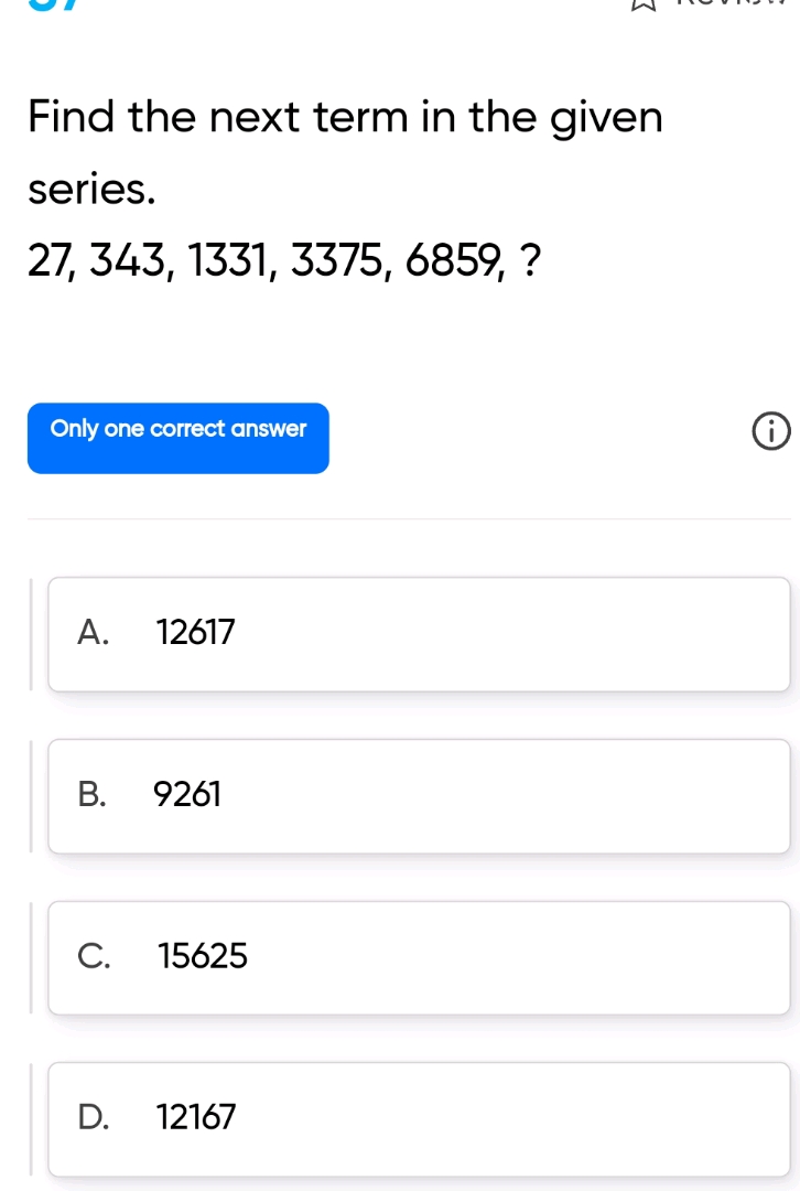 Find the next term in the given series | StudyX