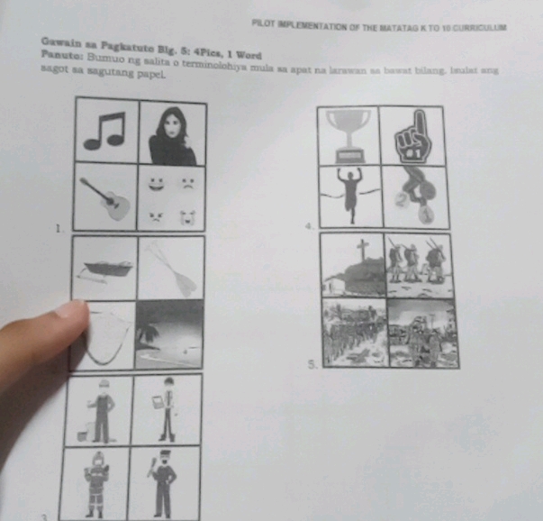 Oawrain sa Paglatuto Big 5 4Pics 1 Word | StudyX