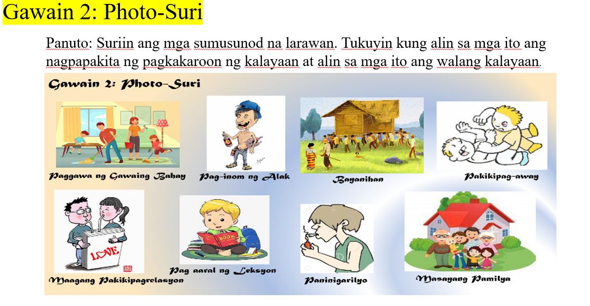 Gawain 2 Photo-Suri Panuto Suriin ang mga | StudyX