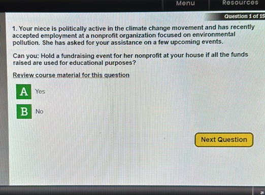 Menu Resources Question 1 of 15 1 Your | StudyX