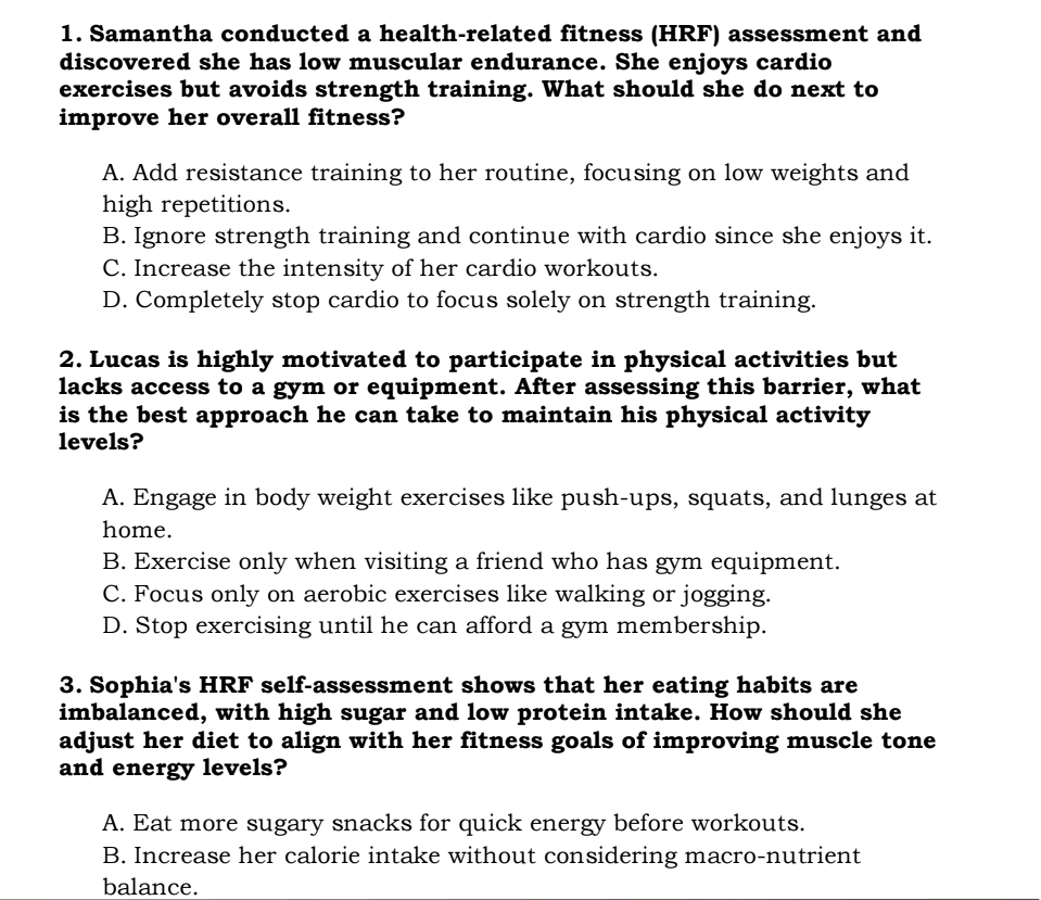 1 Samantha conducted a health-related | StudyX