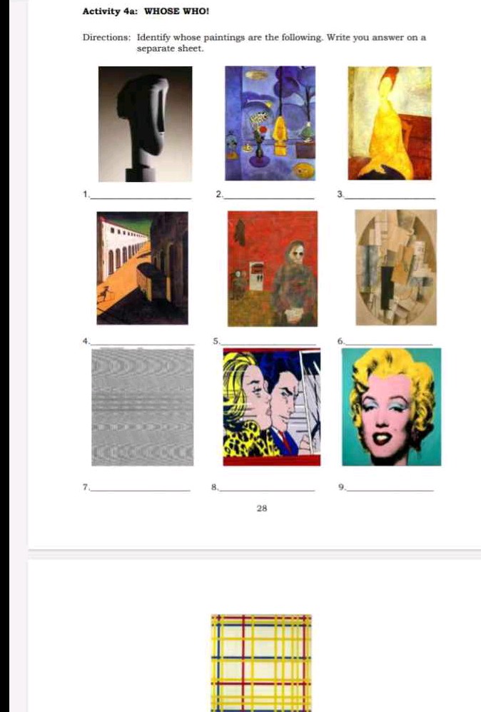 Activity 4a WHOSE WHO Directions Identify | StudyX