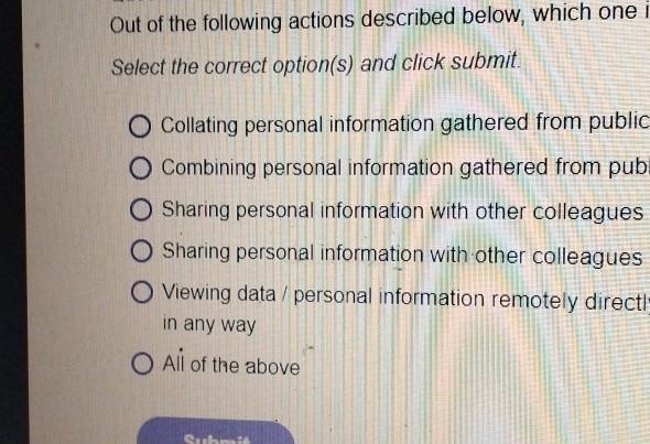 Out of the following actions described | StudyX