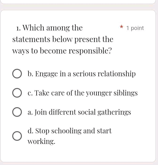 1 Which among the 1 point statements below | StudyX