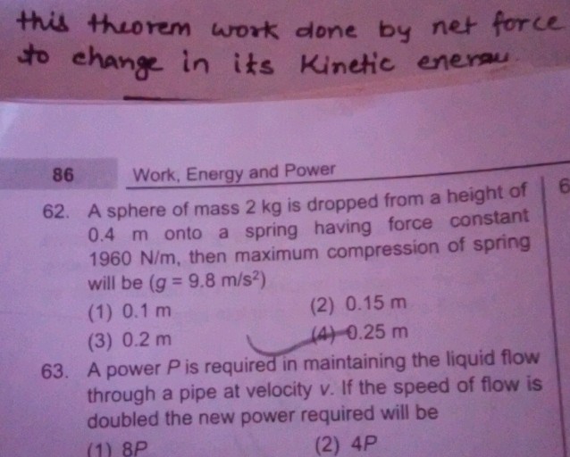 this theorem work done by net force to | StudyX
